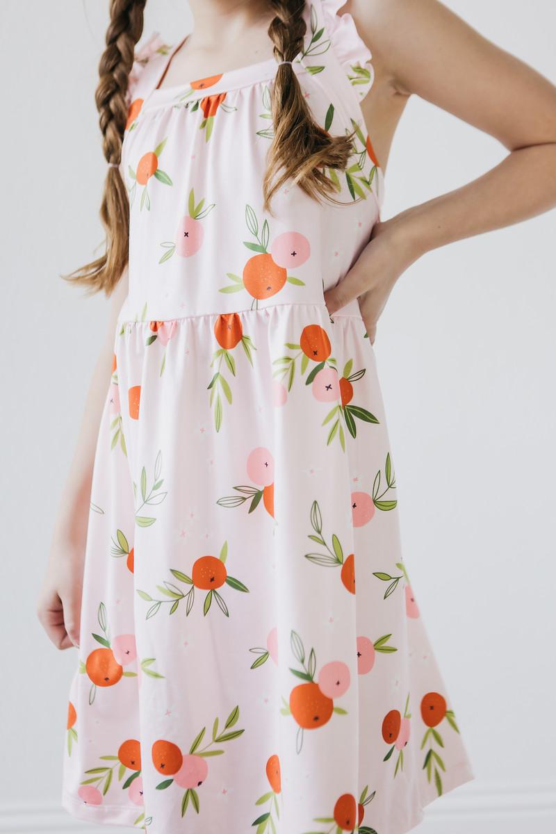 Tangerine Ruffle Cross Back Dress – Modern Frontier